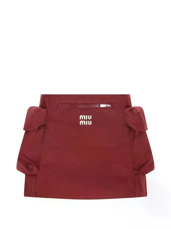 Miu Miu Front Logo Pockets Skirt