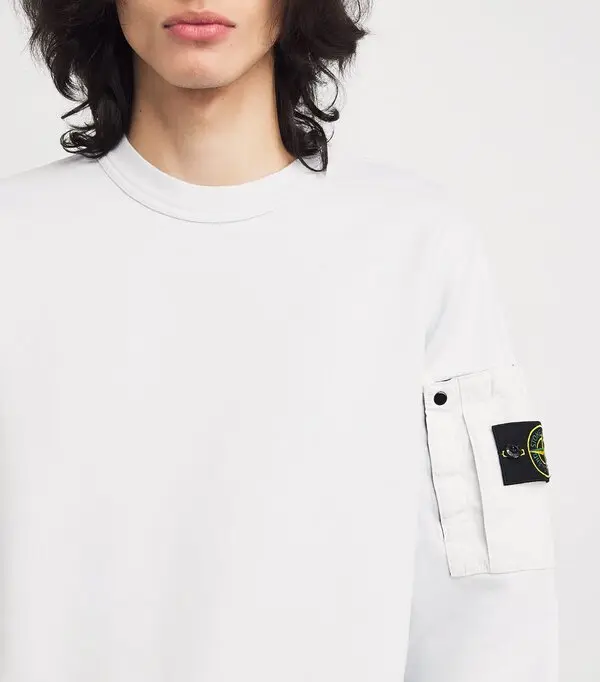 Stone Island Cotton Utility-pocket Sweatshirt - Blue