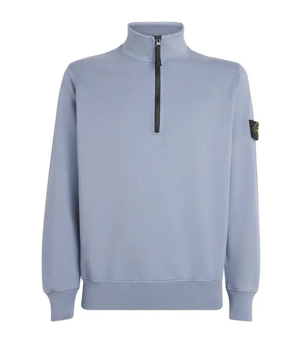 Stone Island Cotton Half-zip Sweatshirt - Blue