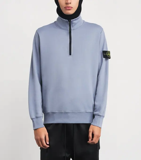 Stone Island Cotton Half-zip Sweatshirt - Blue