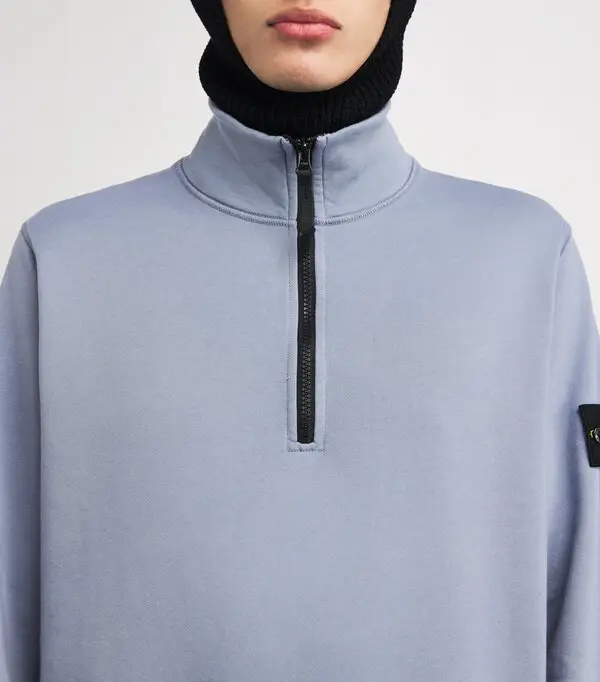 Stone Island Cotton Half-zip Sweatshirt - Blue