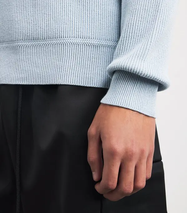 Stone Island Cotton Half-zip Rib-knit Sweatshirt - Blue