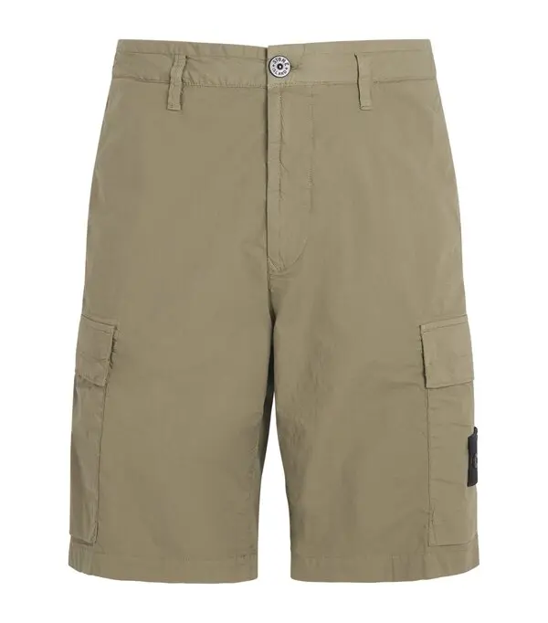 Stone Island Cotton-blend Cargo Shorts - Green