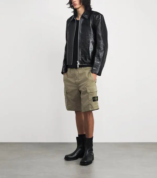 Stone Island Cotton-blend Cargo Shorts - Green