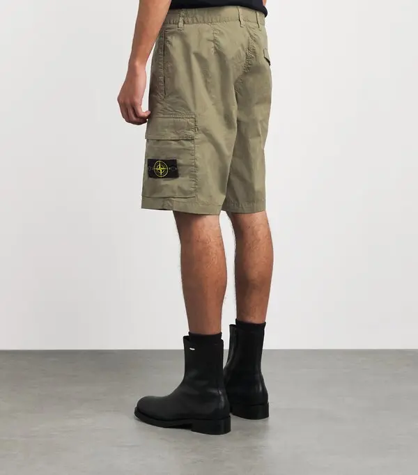 Stone Island Cotton-blend Cargo Shorts - Green
