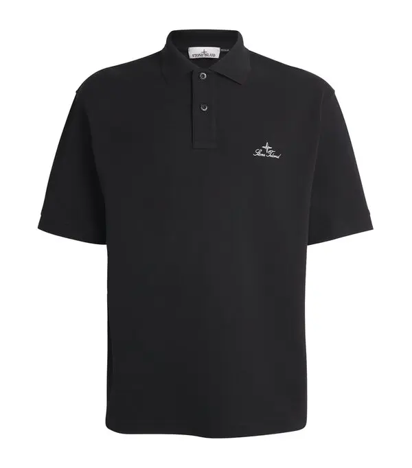 Stone Island Cotton Embroidered Polo Shirt