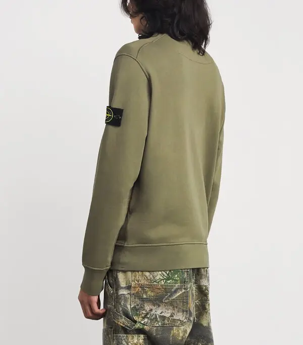 Stone Island Organic Cotton Zip-up Sweatshirt - Green