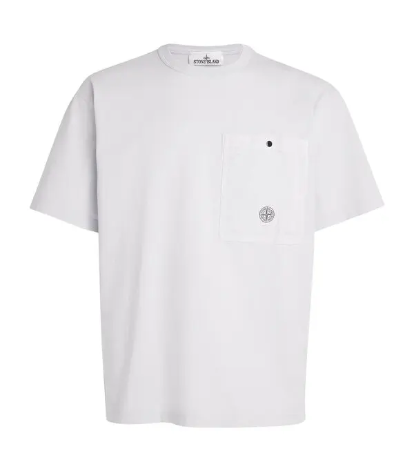 Stone Island Cotton Logo-pocket T-shirt - Blue