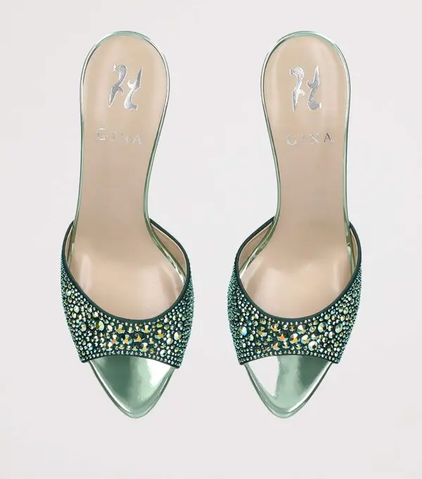 GINA Crystal Comet Mules 50 - Green