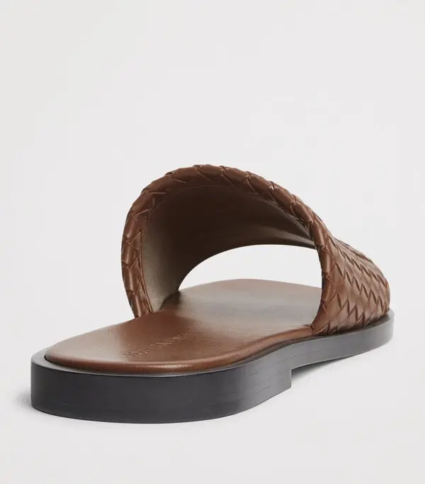 Bottega Veneta Lambskin Elio Sandals - Brown