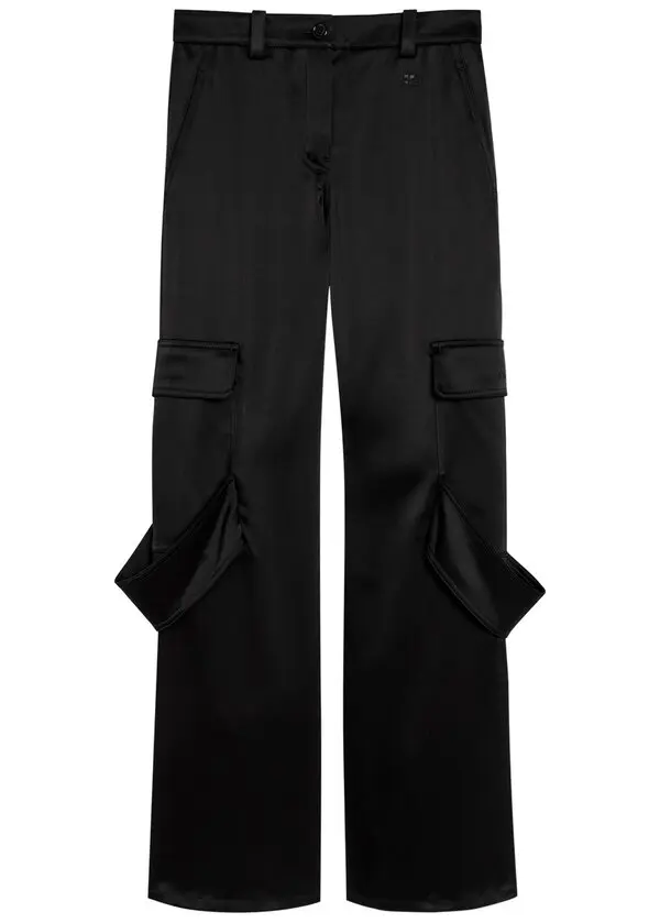 COURREGES Utility Chaps Satin Trousers - Black