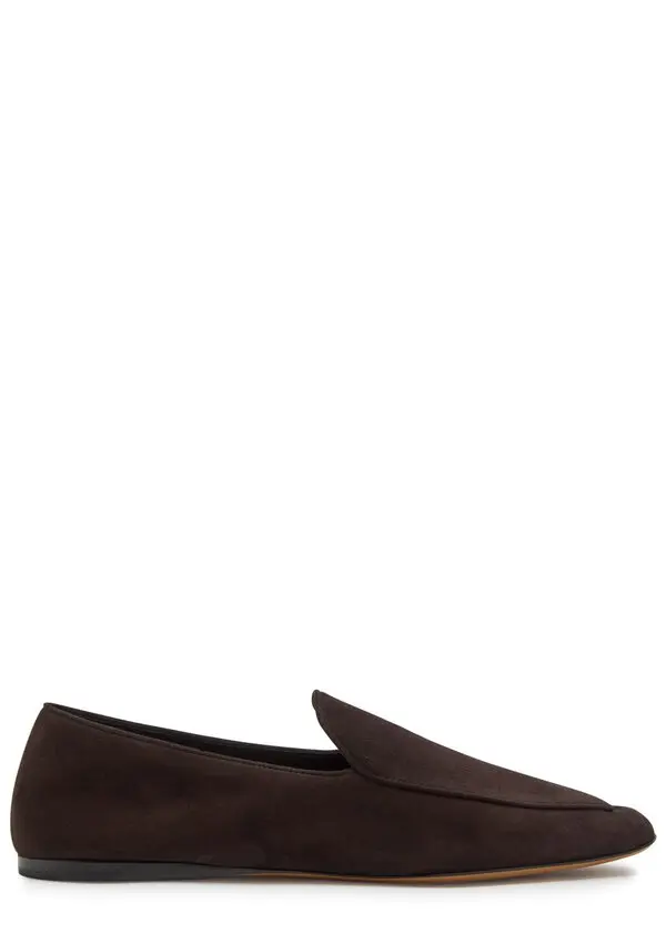 THE ROW Awar Suede Loafers - Brown