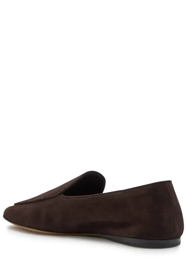 THE ROW Awar Suede Loafers - Brown