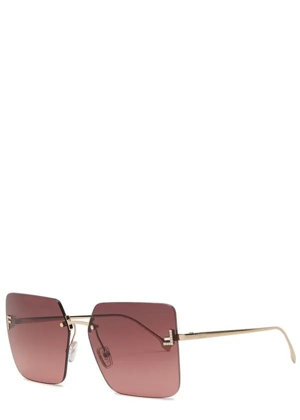 Fendi Crystal-embellished Rimless Sunglasses - Black