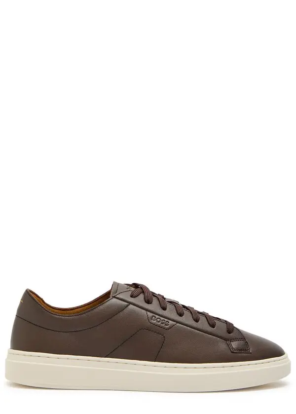 BOSS Kieran Leather Sneakers - Brown