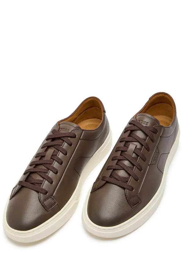 BOSS Kieran Leather Sneakers - Brown