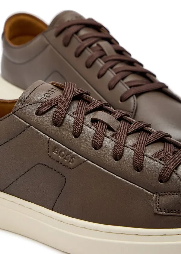 BOSS Kieran Leather Sneakers - Brown