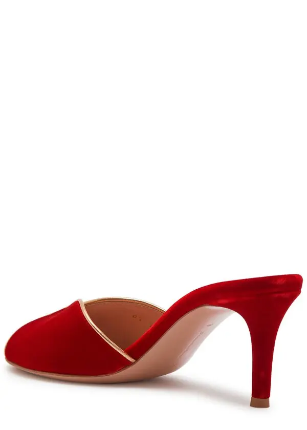 GIANVITO ROSSI Metallic-trim Velvet Mules