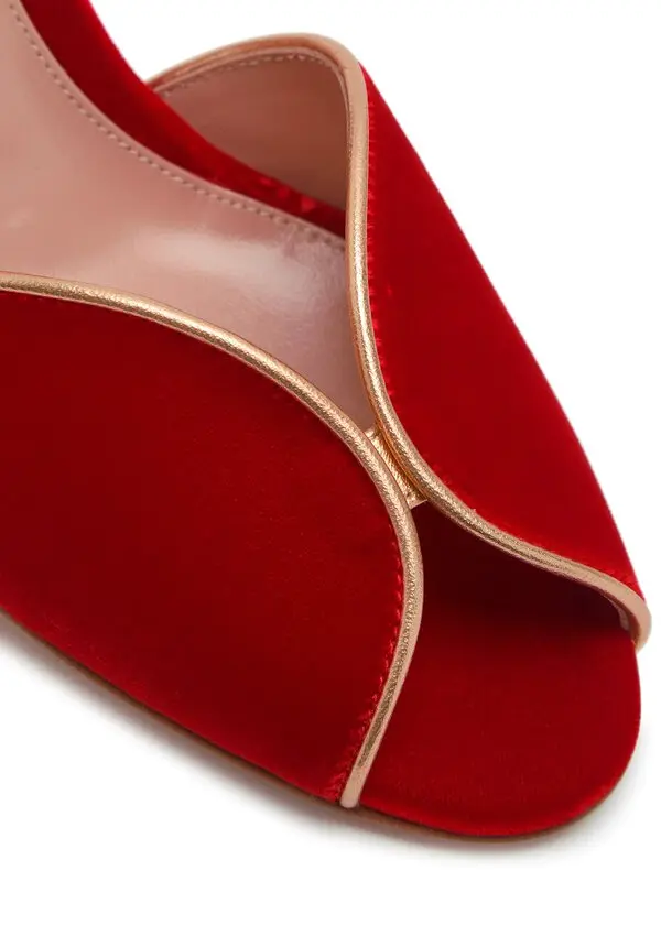 GIANVITO ROSSI Metallic-trim Velvet Mules