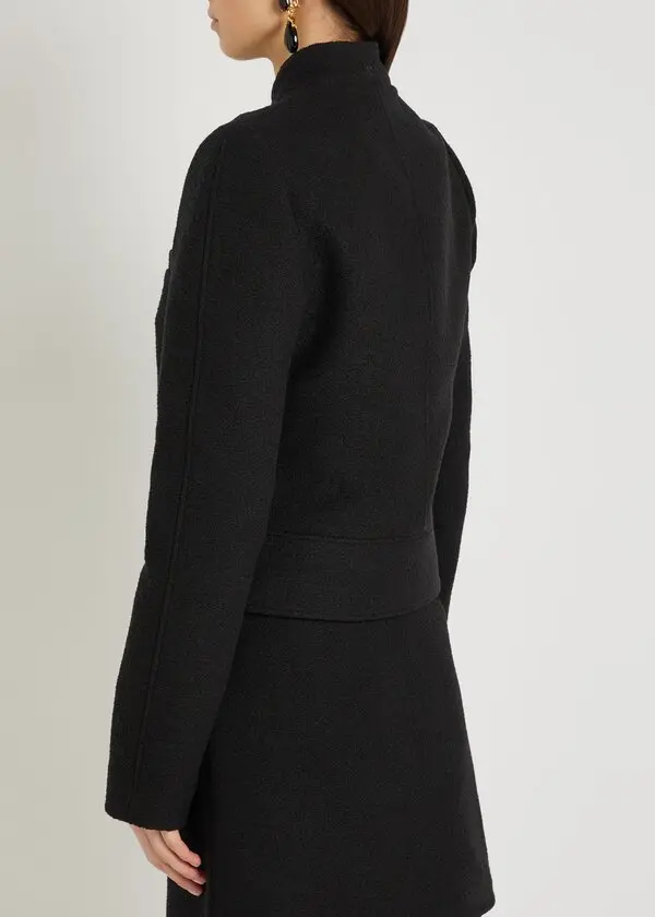 COURREGES Belted Tweed Jacket - Black