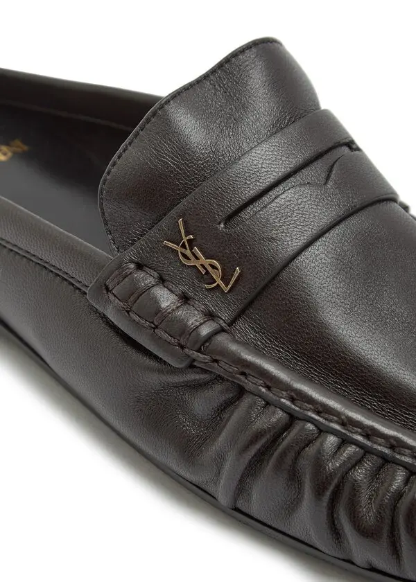 Saint Laurent Le Loafer 15 Leather Loafers - Brown