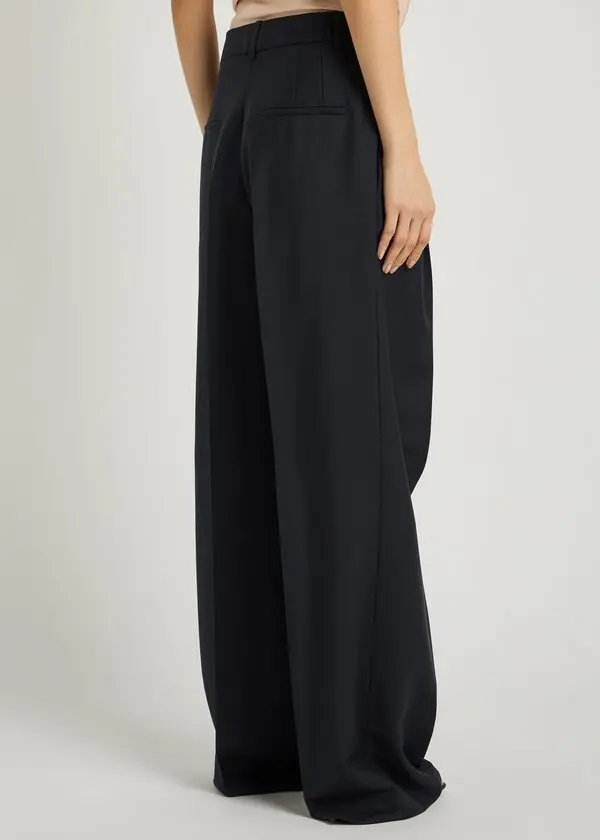 RÓHE Wool-blend Straight-leg Trousers - Navy