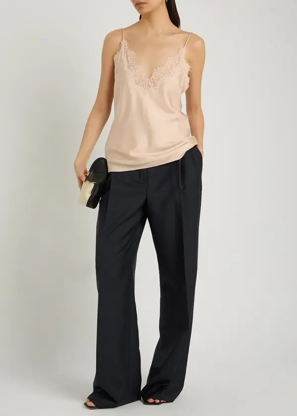 RÓHE Wool-blend Straight-leg Trousers - Navy