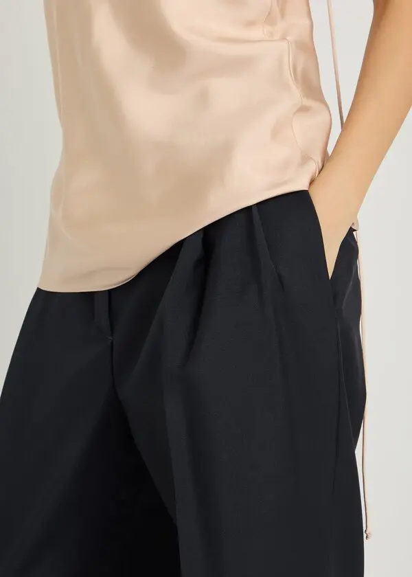 RÓHE Wool-blend Straight-leg Trousers - Navy