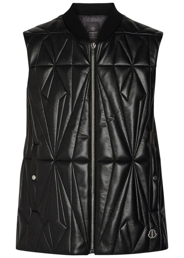 Rick Owens X Moncler Geocamo Padded Leather Flight Vest