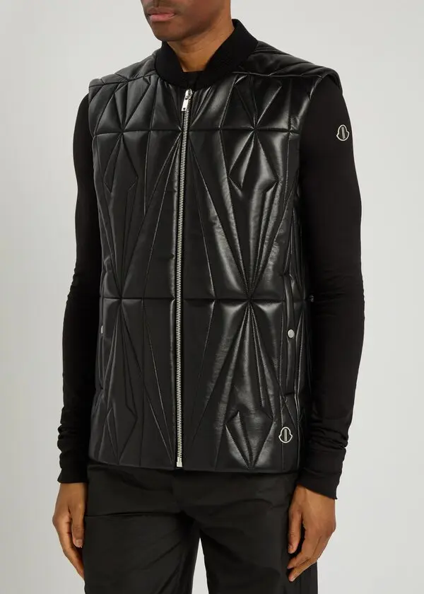 Rick Owens X Moncler Geocamo Padded Leather Flight Vest