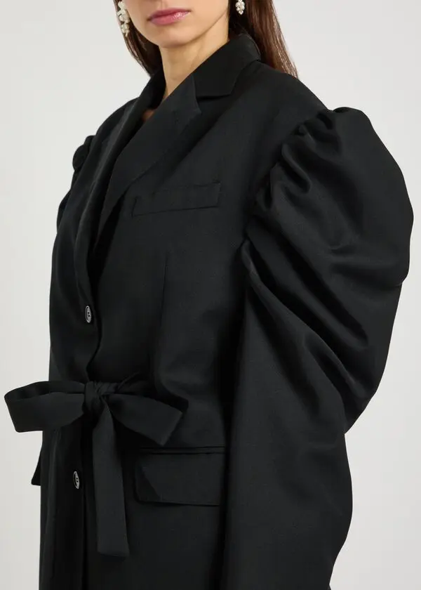 Simone Rocha Puff Sleeve Belted Gabardine Jacket