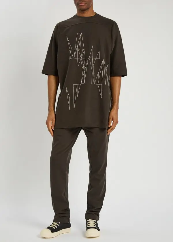 Rick Owens X Moncler Jumbo Embroidered Cotton T-shirt