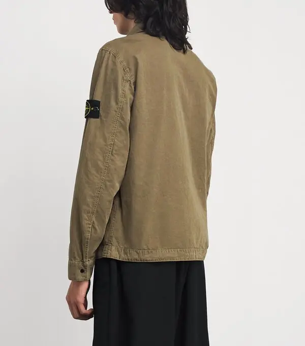 Stone Island Organic Cotton Canvas Jacket - Green
