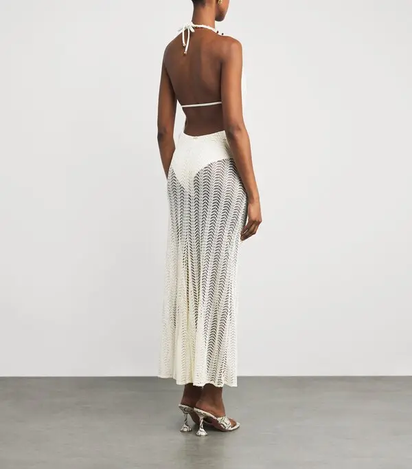 PatBO Wave Mesh Midi Dress