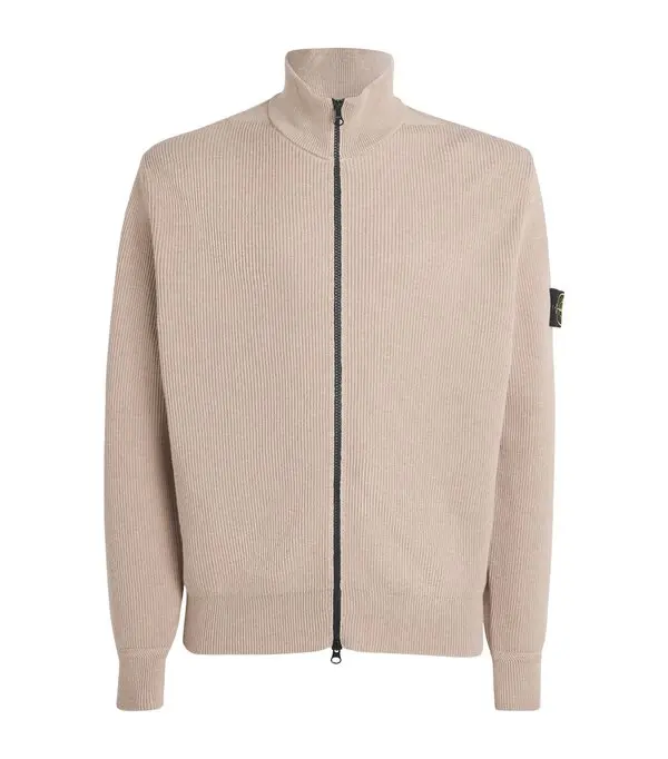 Stone Island Organic Cotton Zip-up Sweater