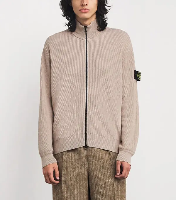 Stone Island Organic Cotton Zip-up Sweater