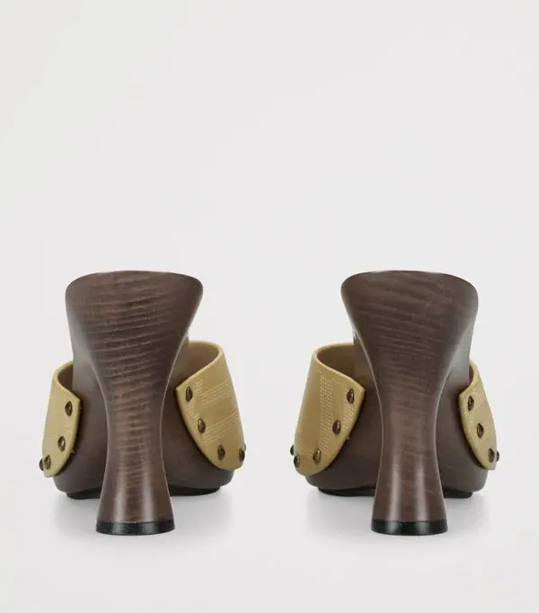Burberry Leather Check Potter Mules