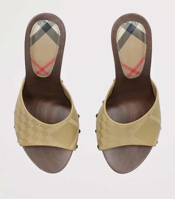 Burberry Leather Check Potter Mules