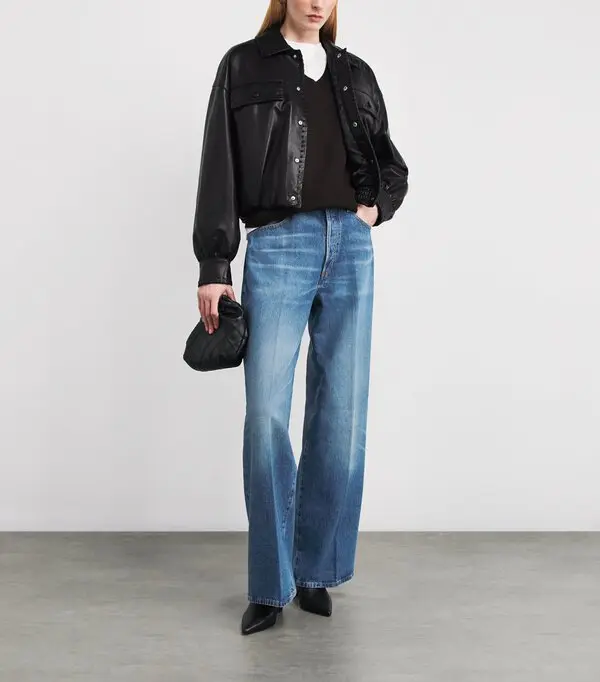 FRAME The Collegiate Wide-leg Jeans - Blue