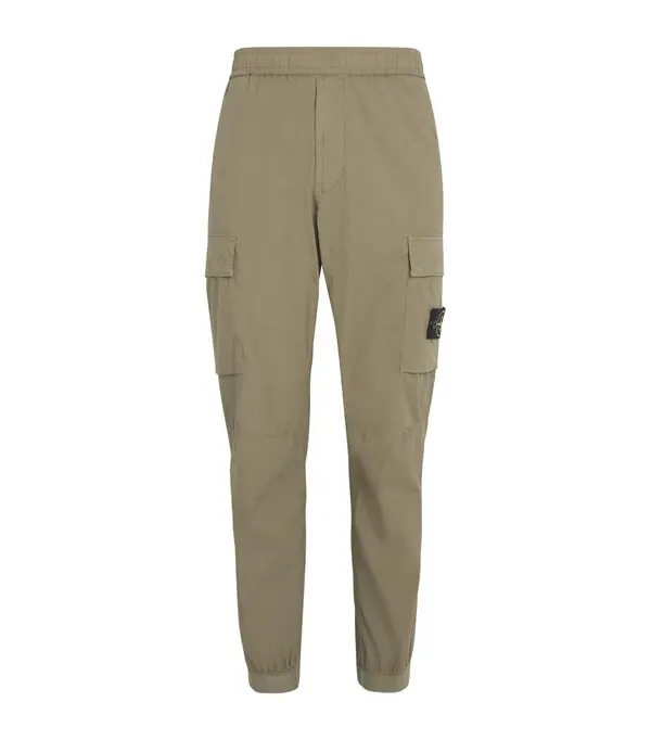 Stone Island Stretch-cotton Cargo Trousers - Green