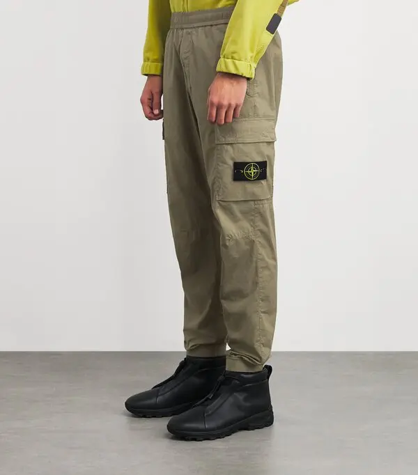 Stone Island Stretch-cotton Cargo Trousers - Green