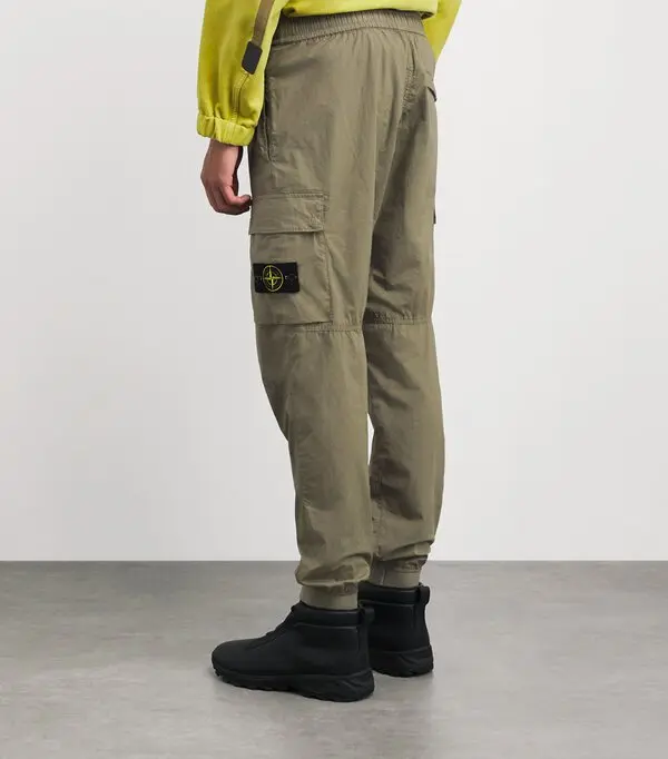 Stone Island Stretch-cotton Cargo Trousers - Green