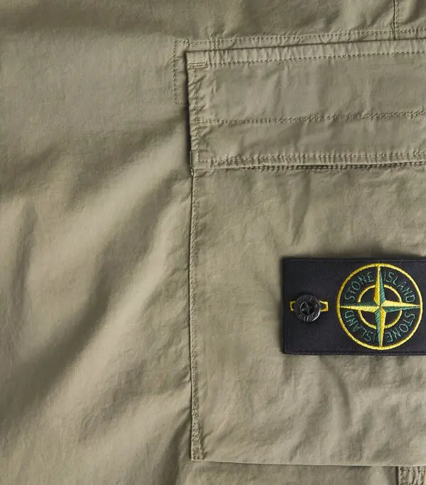 Stone Island Stretch-cotton Cargo Trousers - Green