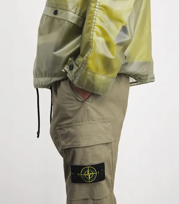Stone Island Stretch-cotton Cargo Trousers - Green