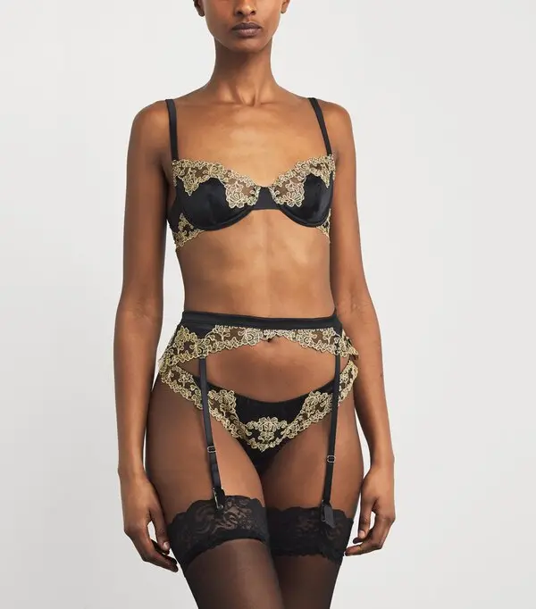 COCO DE MER Reina Silk-blend Suspender Belt