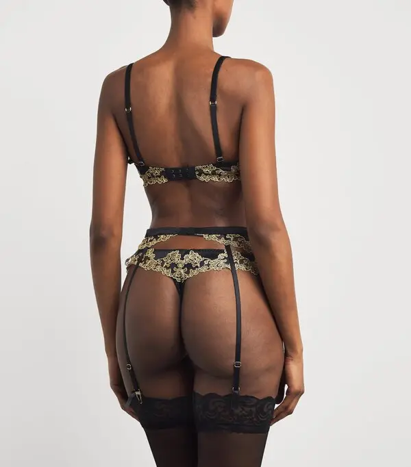 COCO DE MER Reina Silk-blend Suspender Belt