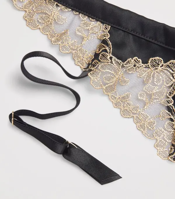 COCO DE MER Reina Silk-blend Suspender Belt