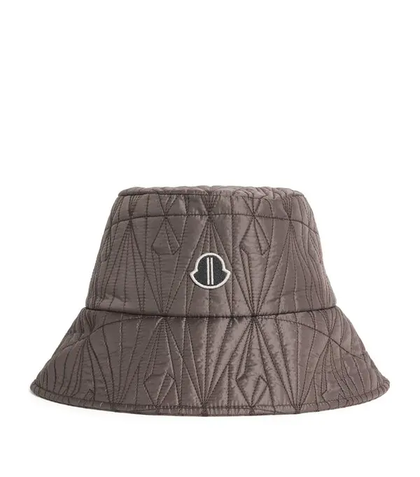 Rick Owens X Moncler Quilted Bucket Hat - Brown