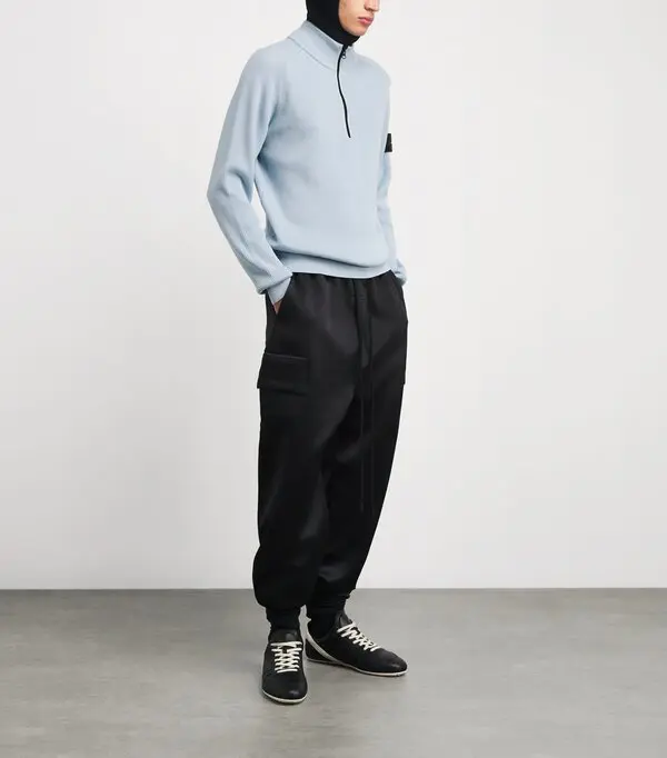 Stone Island Cotton Half-zip Rib-knit Sweatshirt - Blue