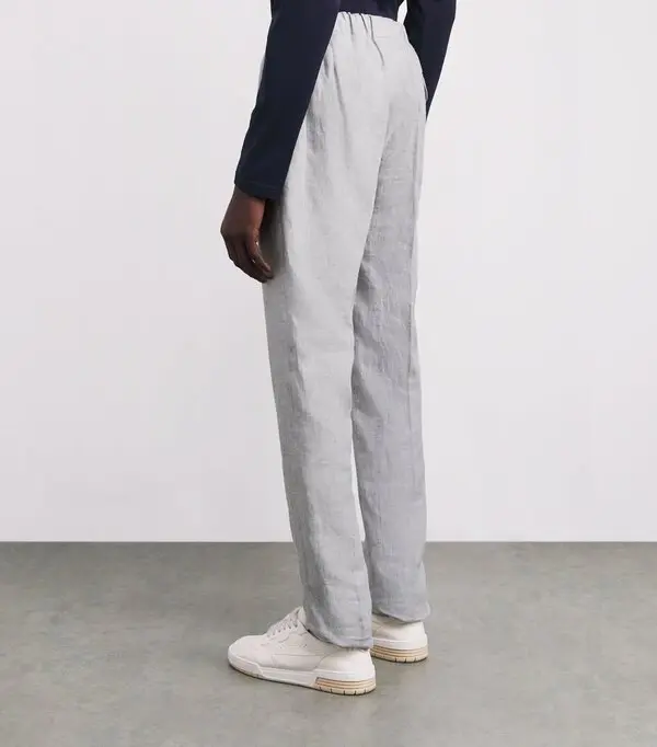 FIORONI CASHMERE Linen Drawstring Tailored Trousers